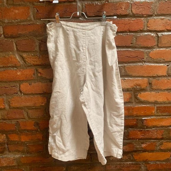Vintage | Pants & Jumpsuits | Vintage Italian Linen Wide Leg Capris ...